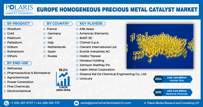 Europe Homogeneous Precious Metal Catalyst Market Share Forecast, 2024-2032